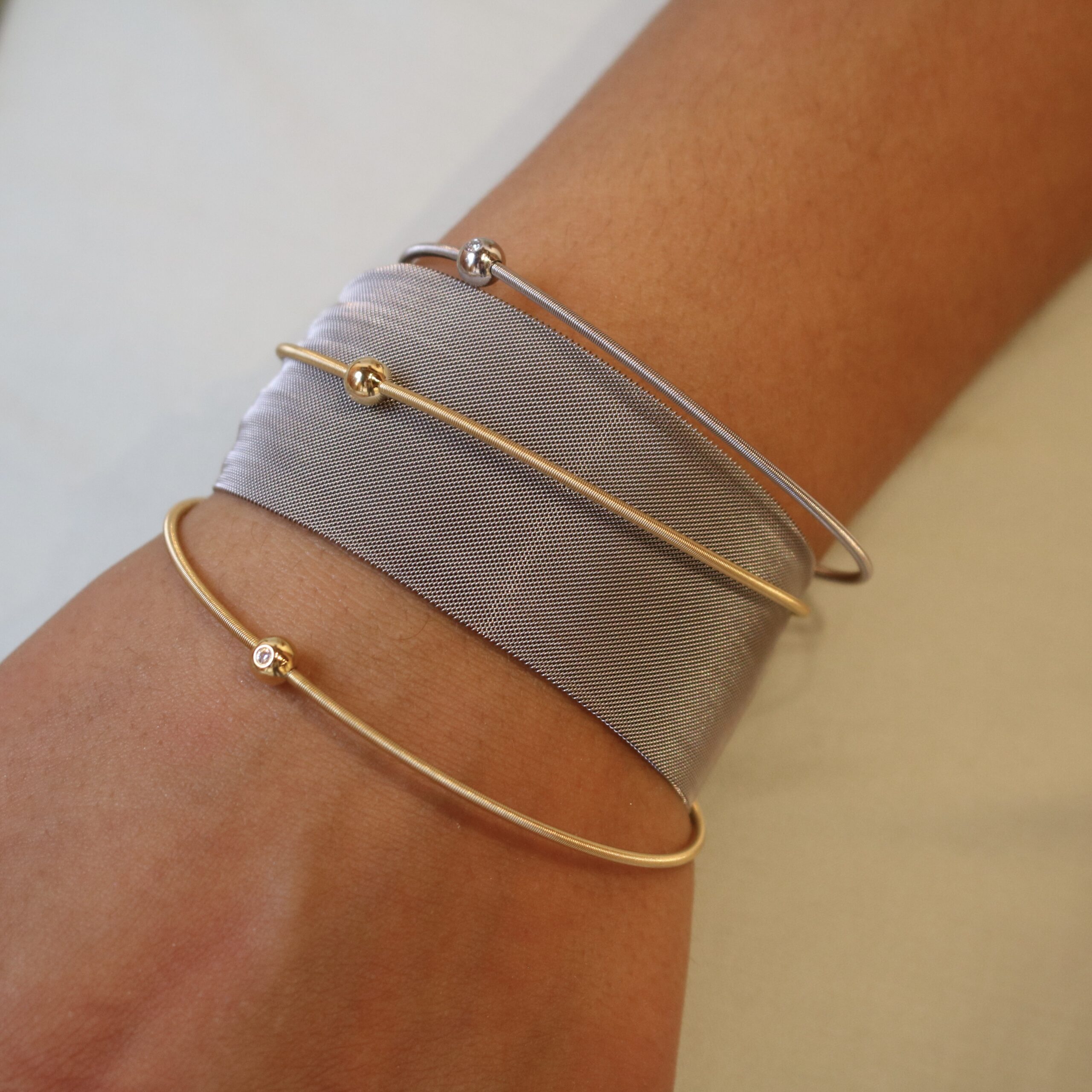 Single 'Colette' Bracelet with Diamond Sphere, Classic Yellow ...